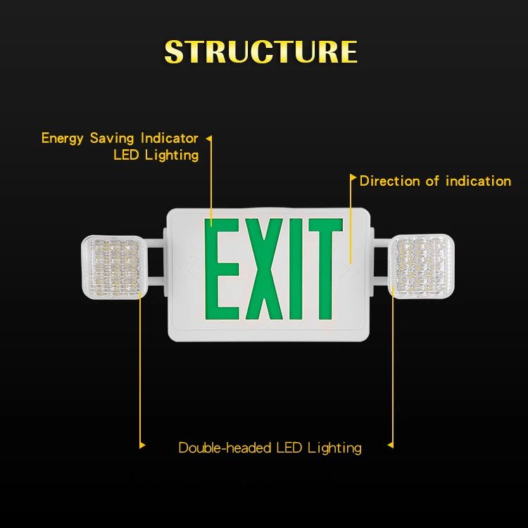 Hotel Corridor Rechargeable Two Head Emergency Exit Lamp Long Hours Led ...