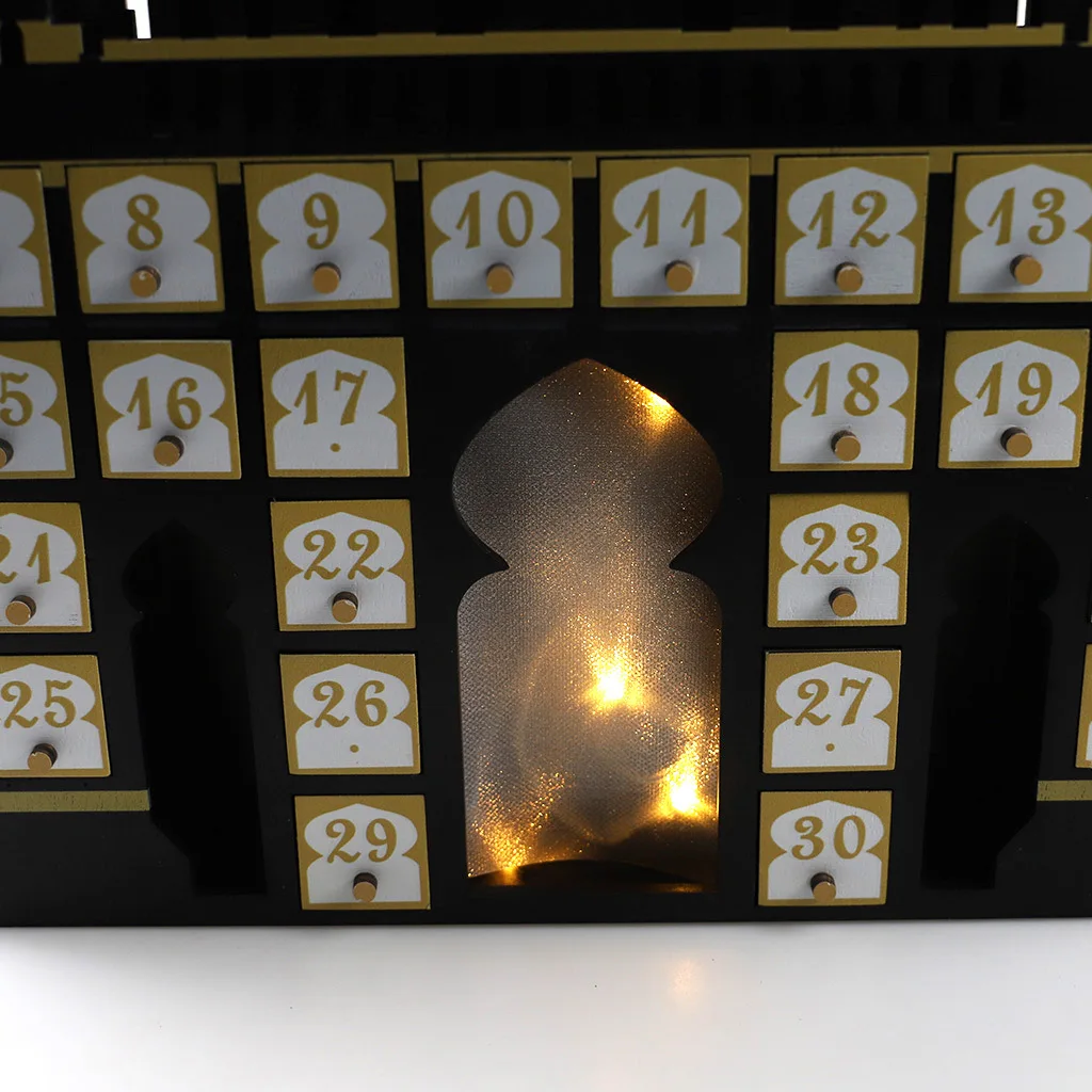 Wooden Ramadan Calendar Cabinet - Elegant Tabletop Decoration