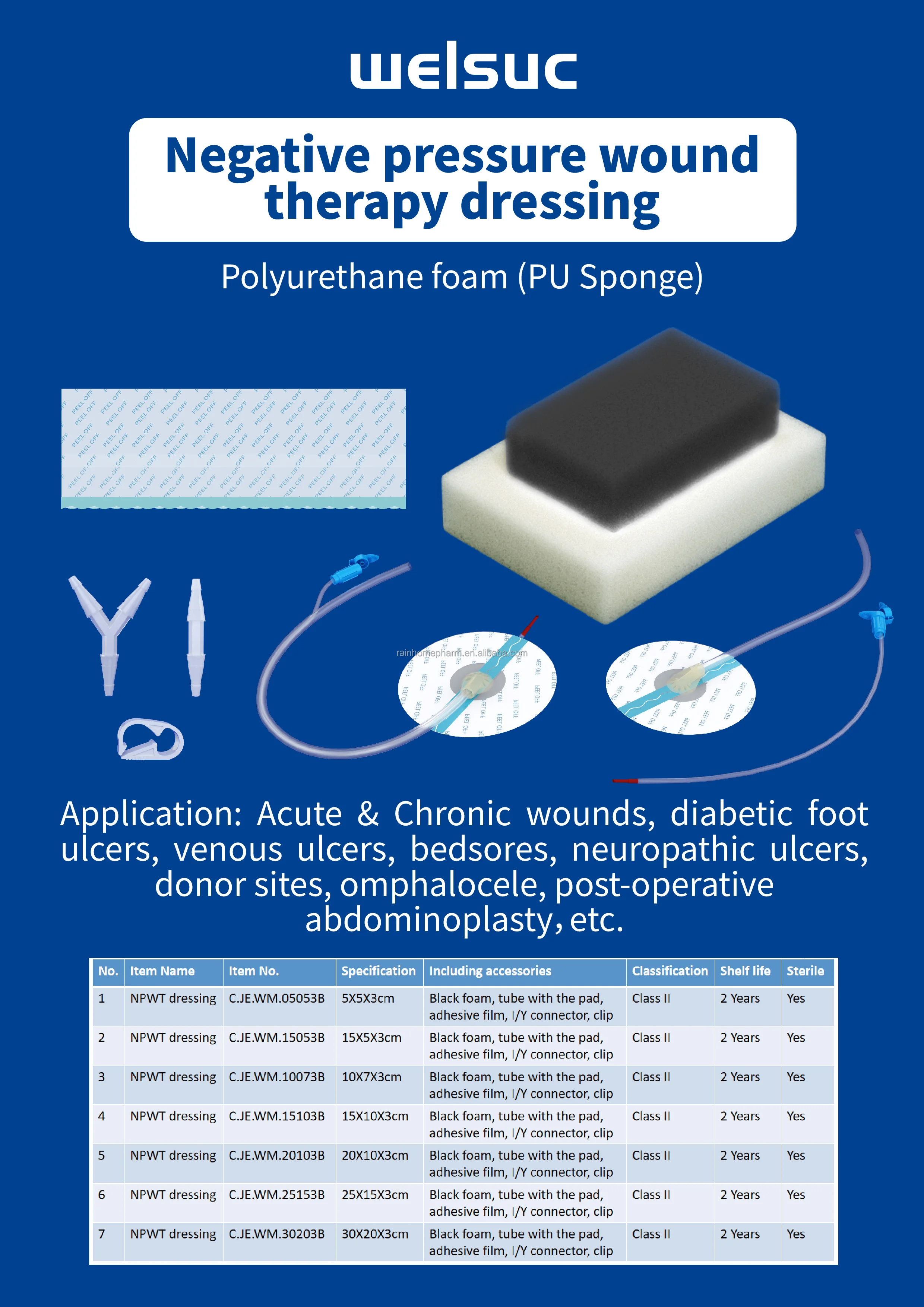 Medical Disposable Supplies - NPWT Dressing Kit for Wound Care
