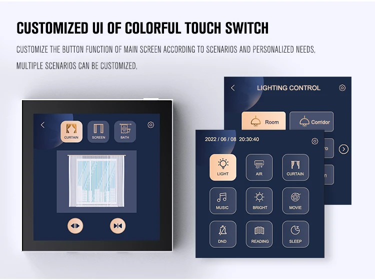 Custom 4 Inch Smart Hotel Control Panel - Touch Bedside Switch