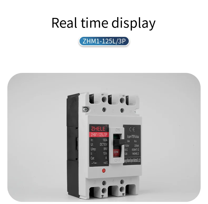 ZHELE Dc Solar Mccb Pv Molded Circuit Breaker 2 Pole 3P 4P 63A 80A 100A 125A 250A 750V 1000V Dc ...