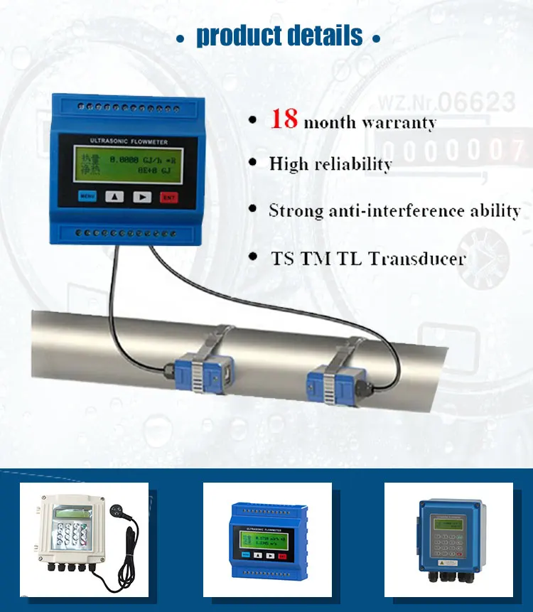 Digital Ultrasonic Water Flow Meter Dn15-dn6000mm External Clamp Type ...