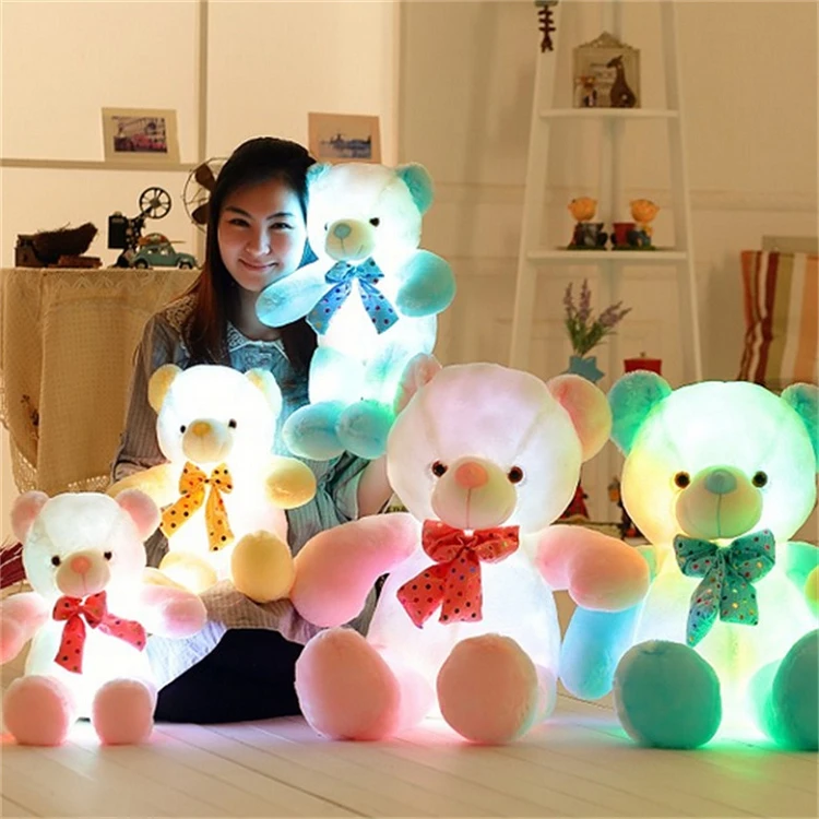 M1301 Creative Light Up Led Bear Stuffed Animals Glowing Teddy Bear ...