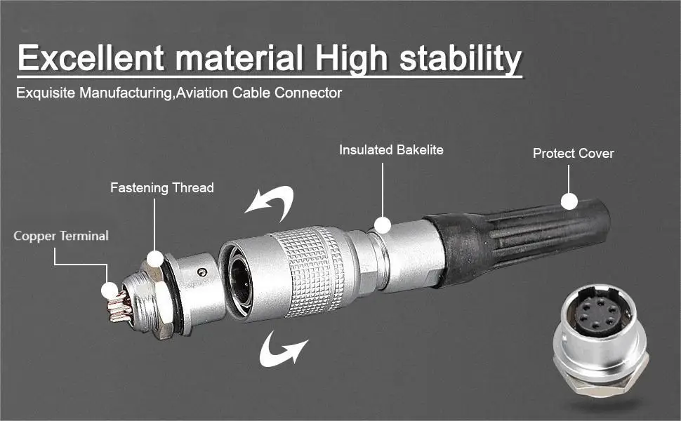 Mini Push-Pull Self-Lock 8mm Male Female Aviation Plug YC8-2P| Alibaba.com