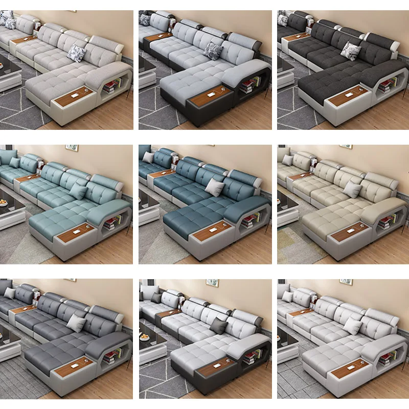 Modern Minimalist L Shape Modular Sofas for Living Rooms