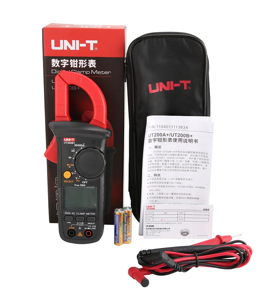 Uni-t Ut200b+ 6000 Counts True Rms Digital Clamp Meter Measure Current ...