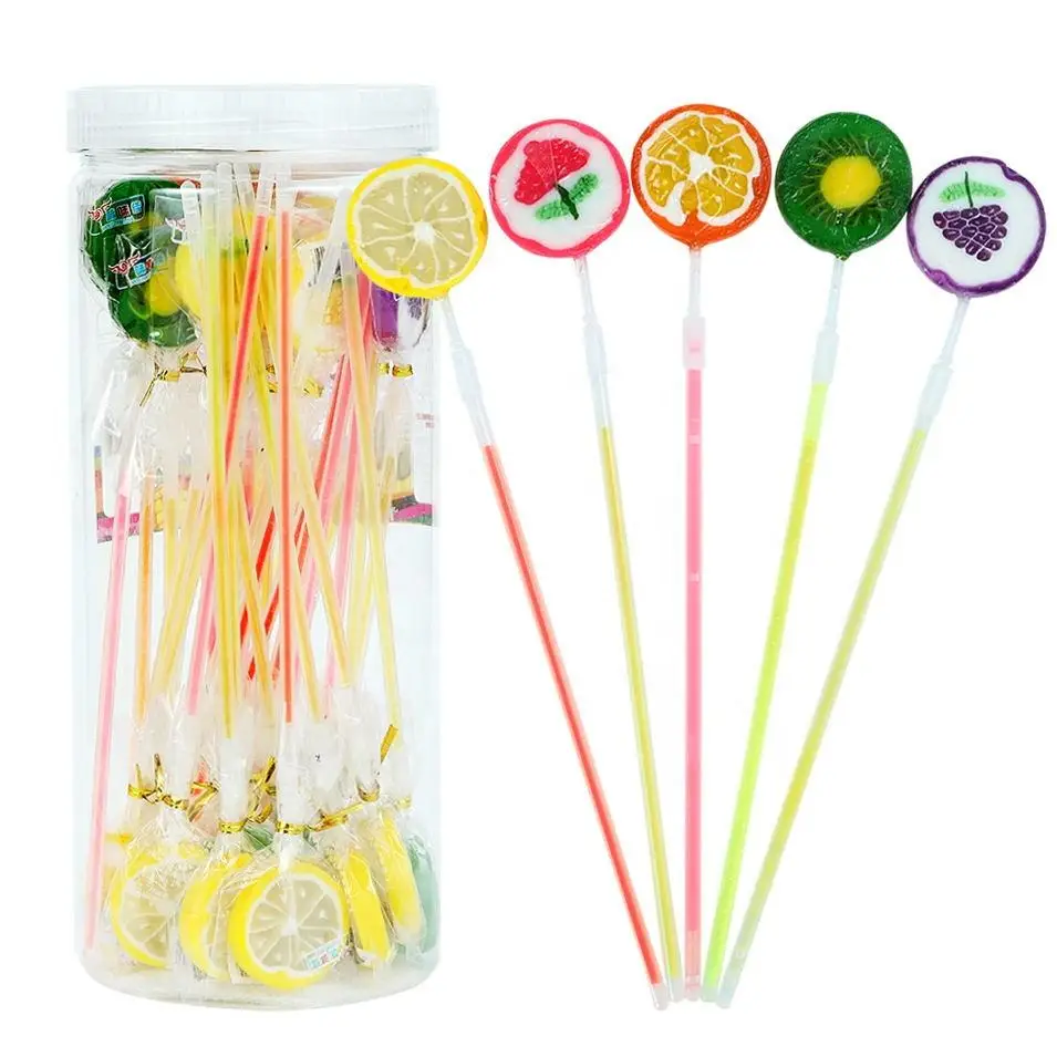 15g Sweet Round Fruit Flavours Sliced Lollipops Hard Candy Halal Candy ...
