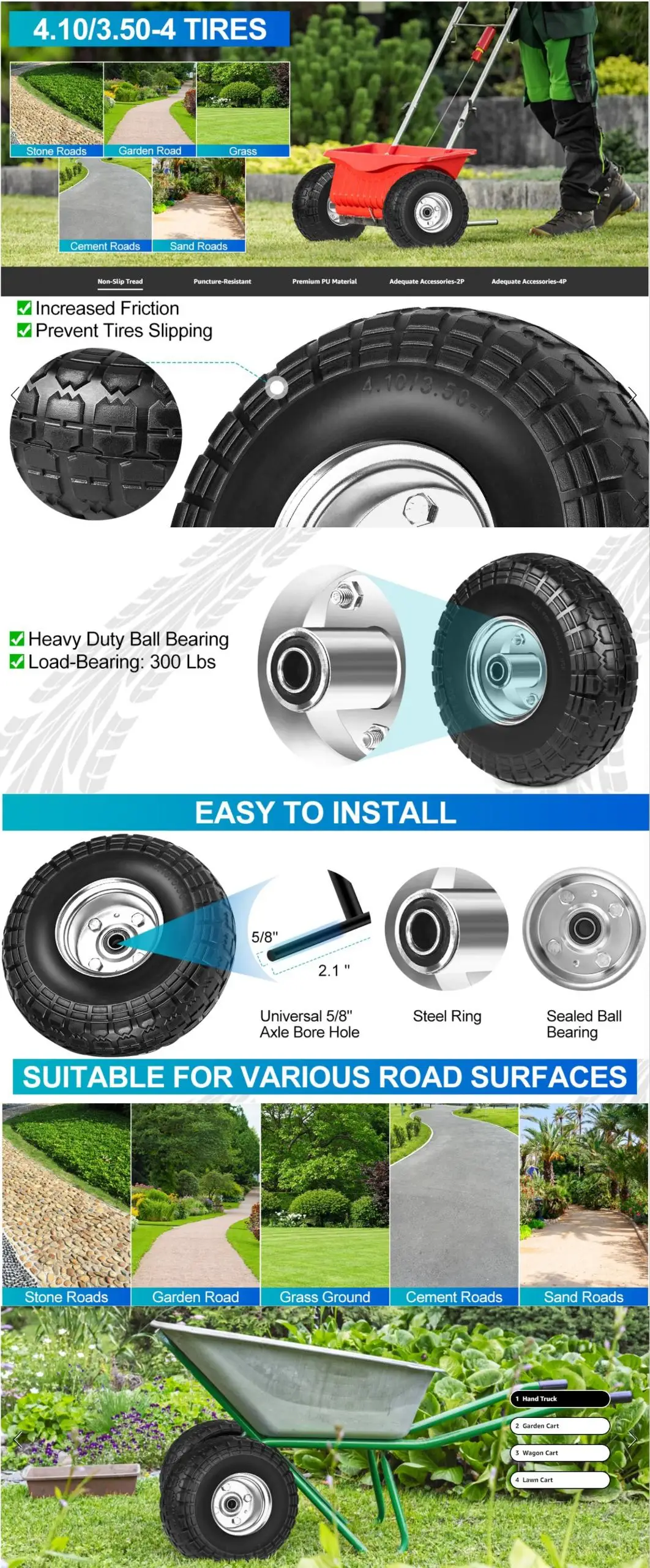 Environmental Wheel Pu Foam Wheel For Wheelbarrow 10inch 16inch - Buy ...