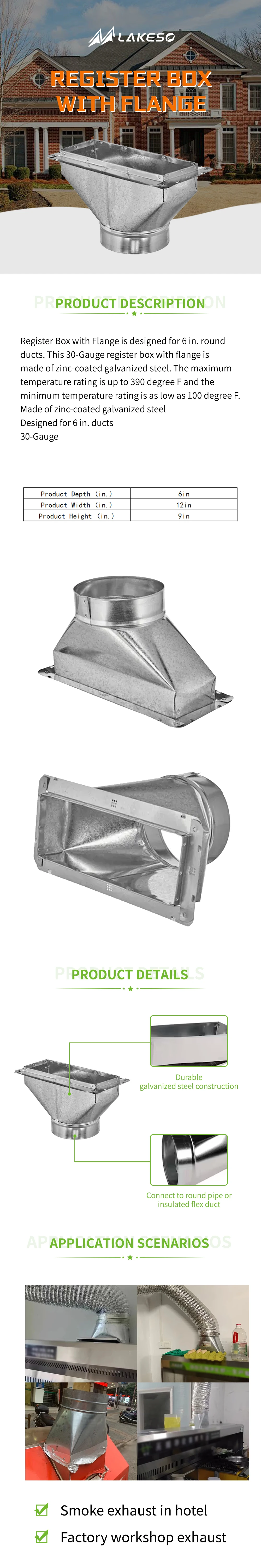 Hvac System Air Duct Joint Round Modern Register Box With Flange ...