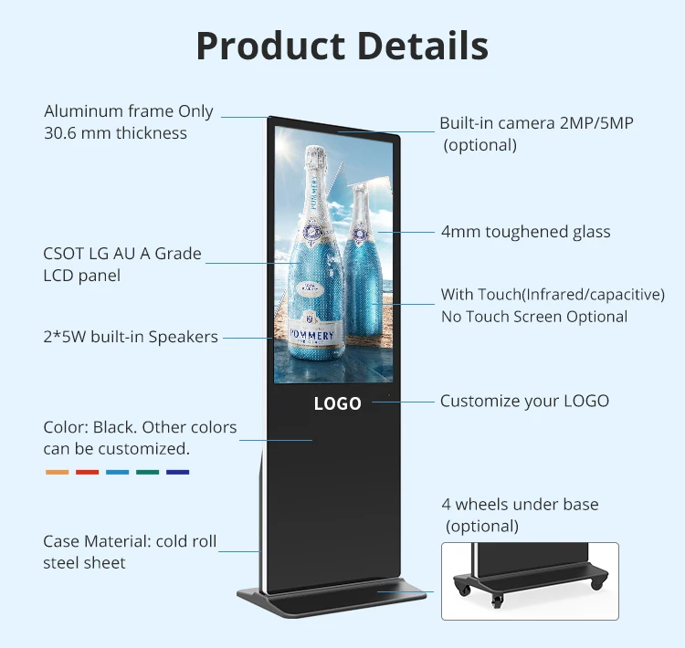 43 50 55 Inch Touch Screen LCD Panels for Advertising