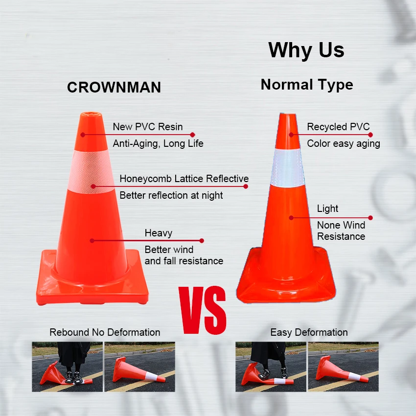 Red Base With Single Reflective Film Red Traffic Cone With Handle - Buy ...