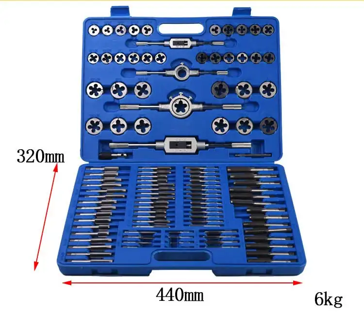110 Pcs Alloy Steel Tap & Die Set - M2-M18 for Automotive Tools