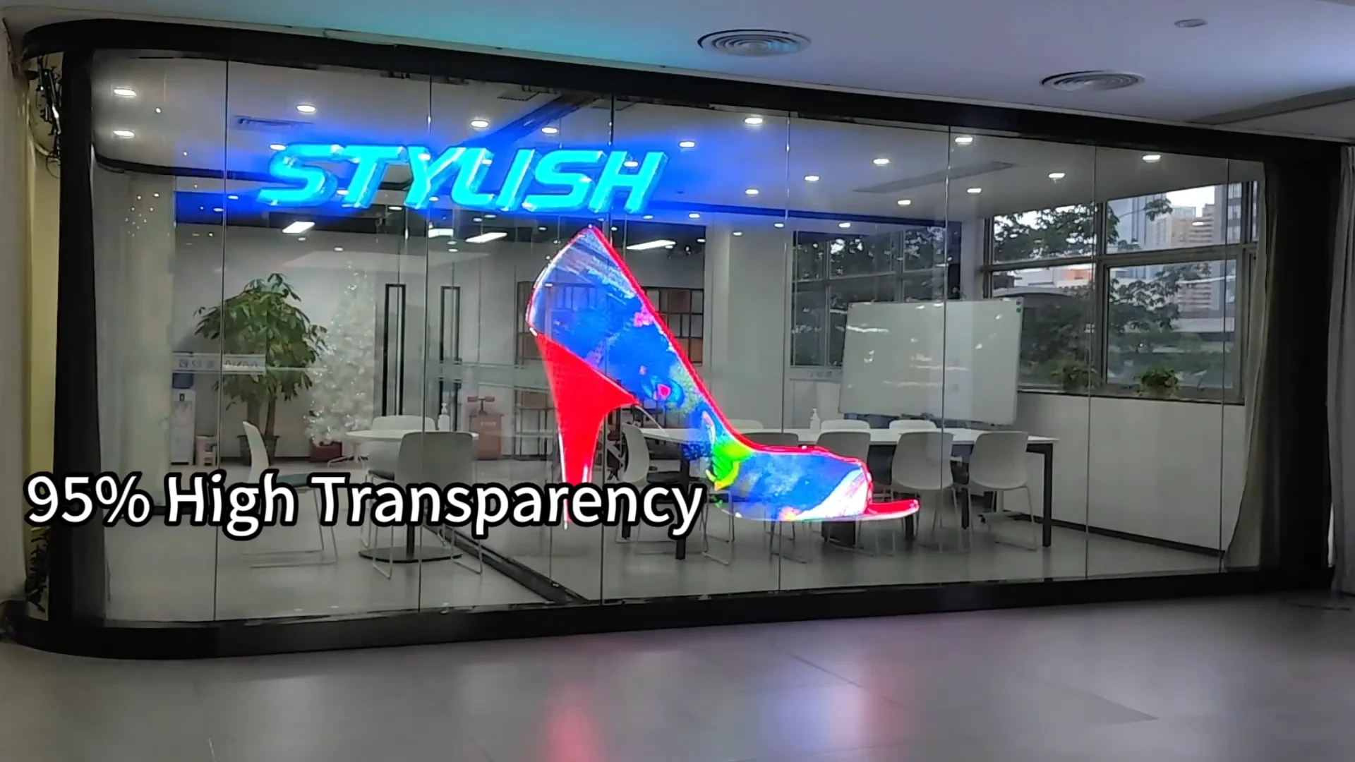 P3.91 High Transparency Adhesive Indoor Flexible Film Led Screen Full ...