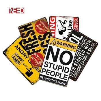 Wholesale Novelty Metal Plaque Warning Signs Custom Metal Decor Vintage ...