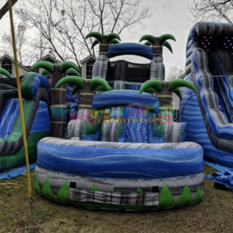 Palm Tree Outdoor Backyard Waterslide Pvc Jumper Bouncer Tropical Dry ...