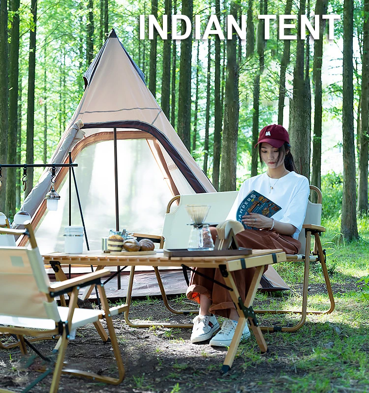 T052 Custom Outdoor 3-4 Person Family Breathable Tipi Teepee Camping ...