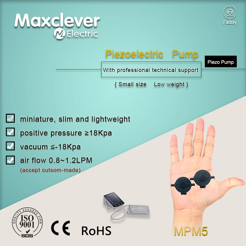 1.2LPM 18kpa Piezo-Electric Gas Micro Pressure Pump for Smart Watch