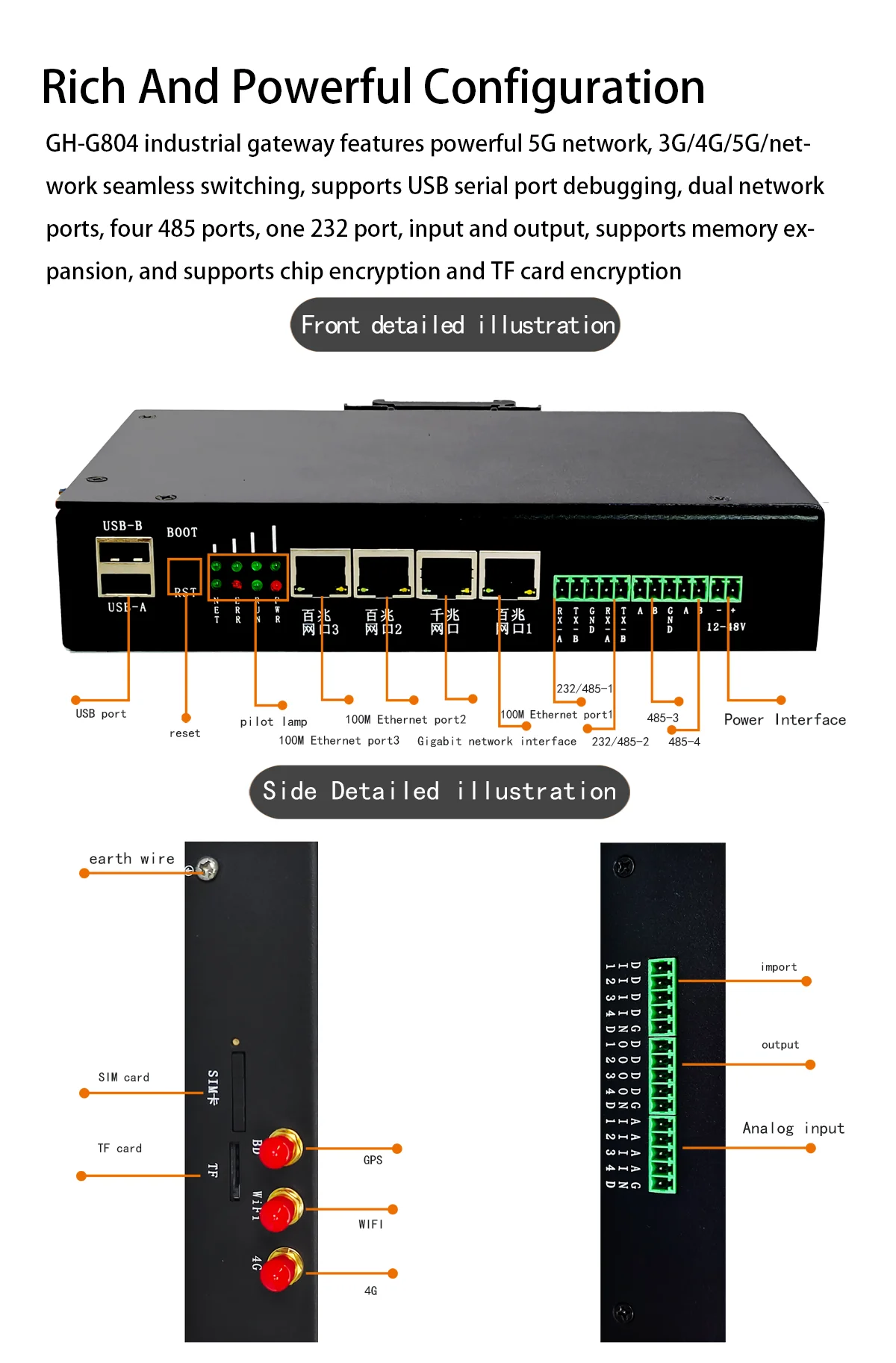 Industrial Edge Computing Gateway With 4 100 1000m Wan Lan Port Support Plc Upload And Download