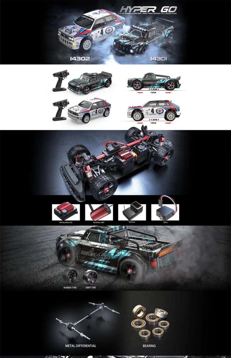 Mjx Hyper Go 14301 14302 1/14 Brushless Rc Car 2.4g 4wd Electric High Speed Off-road Remote ...