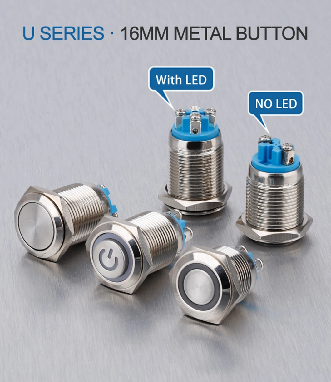 10mm Led Push Button Switch Flat Head Waterproof Momentary Small Mini ...
