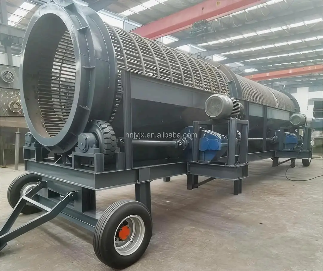 Sand Stone Rotary Drum Screening Machine - Mobile Trommel Screen ...