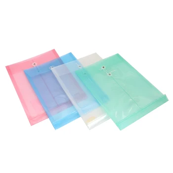 Plastic A4 Size Expandable Clear Expanding String Plastic File Bag ...