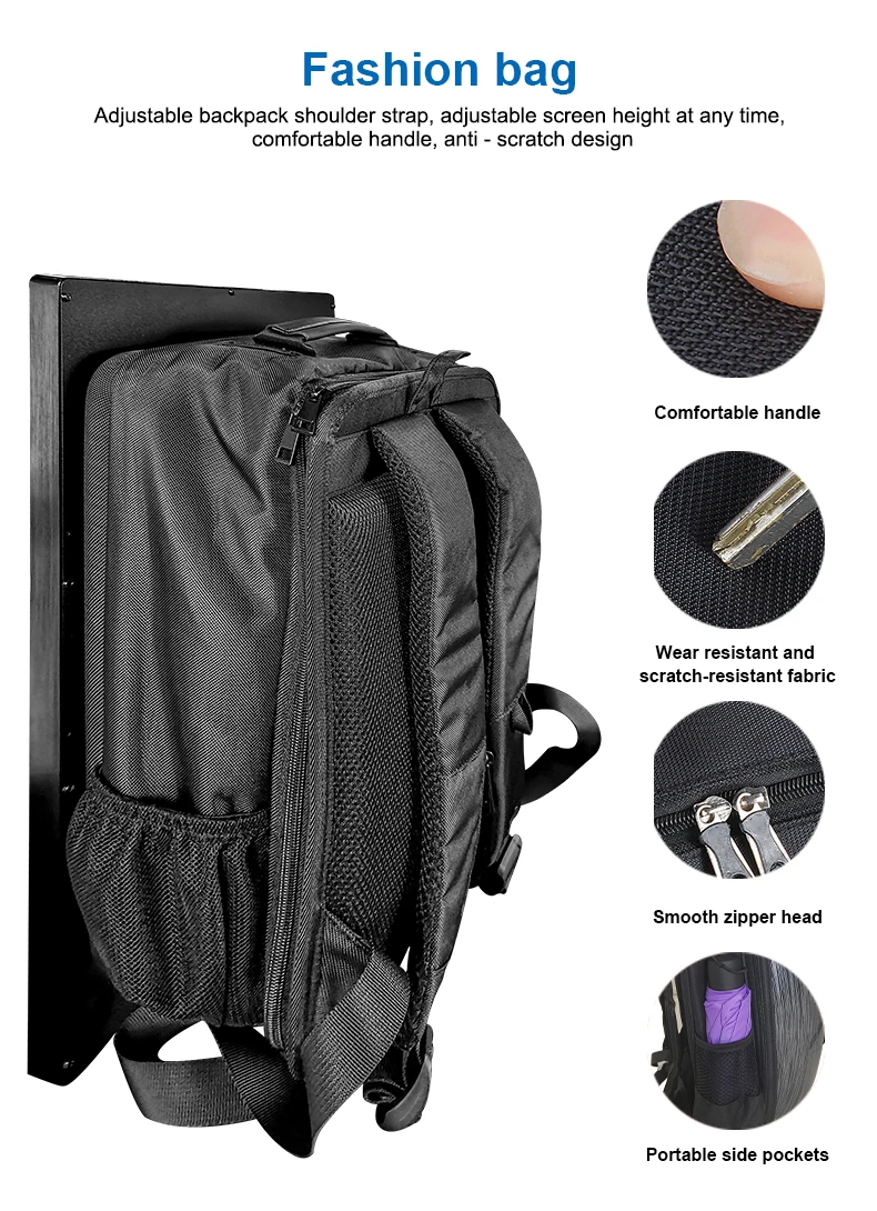 15 Inch Backpack Billboard LCD Display Mobile Digital Advertising ...