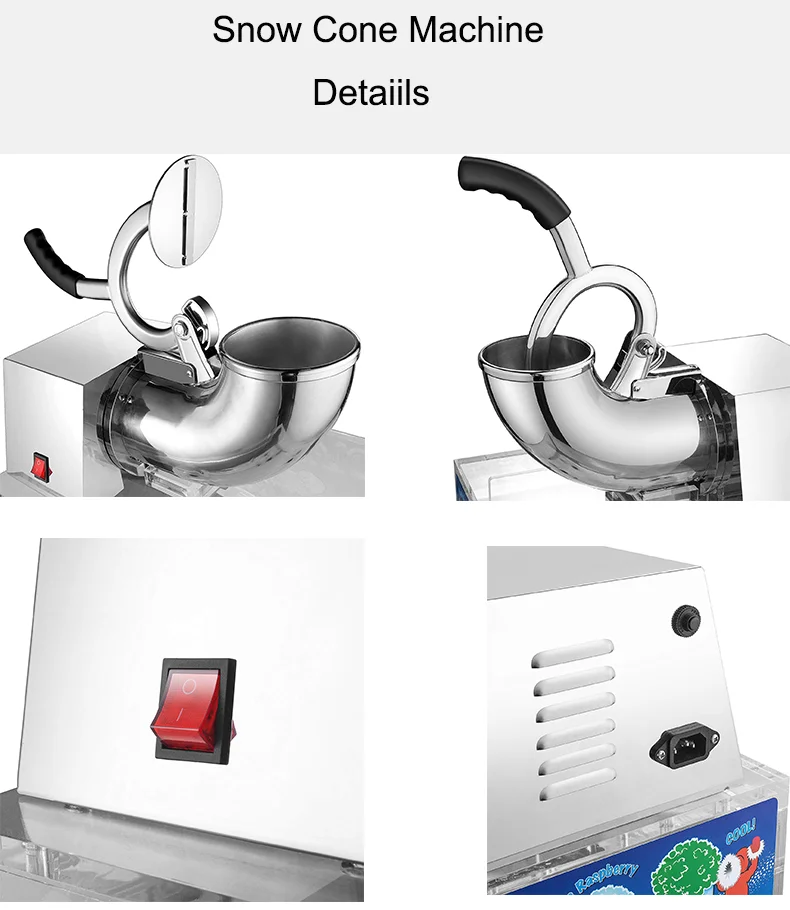 Commercial Ice Crusher Snowflake Ice Machine Automatic Double Blades ...