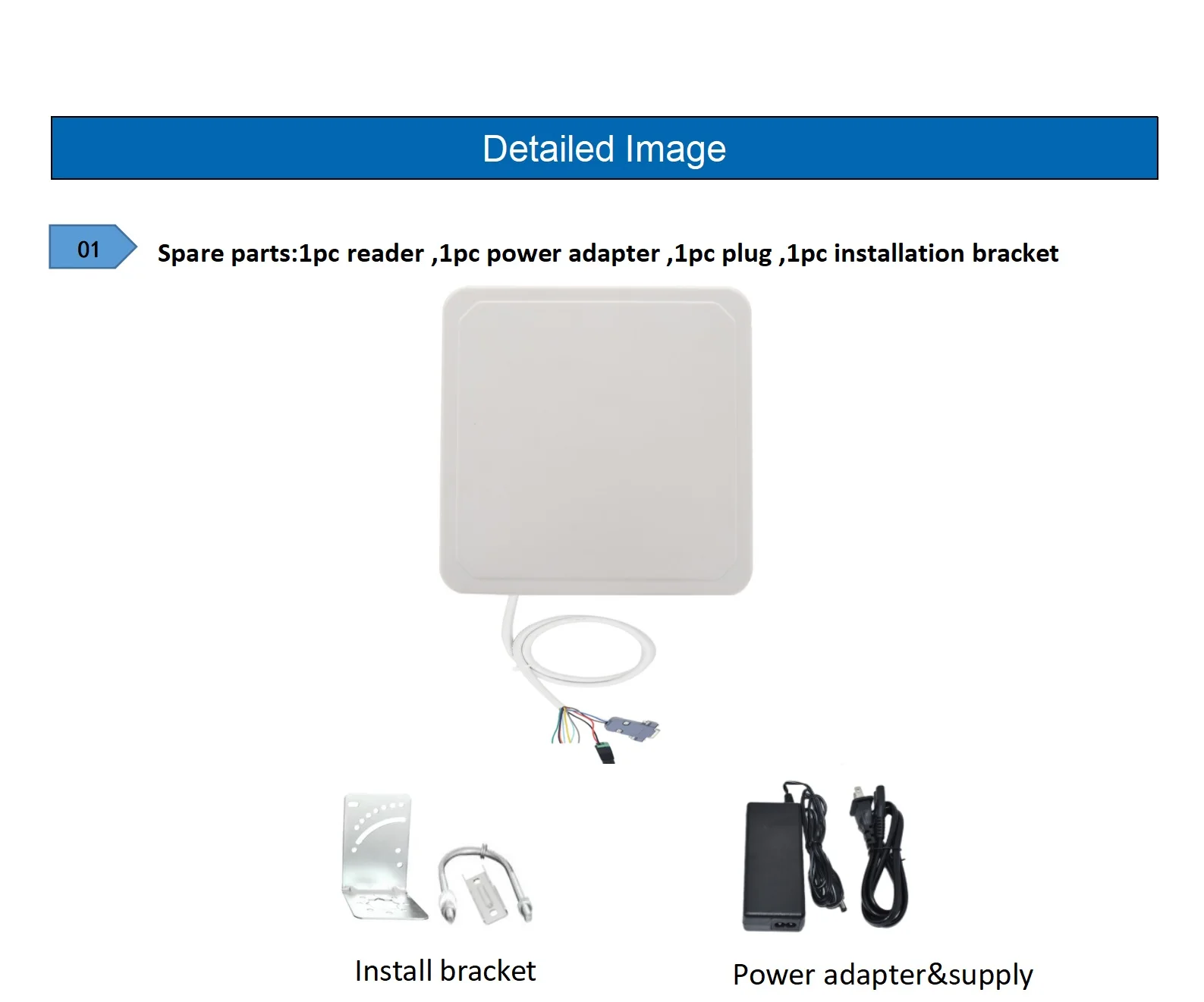 Integrated UHF RFID Reader Antenna Long Range 1-4m RS232 WG26 Relay ...