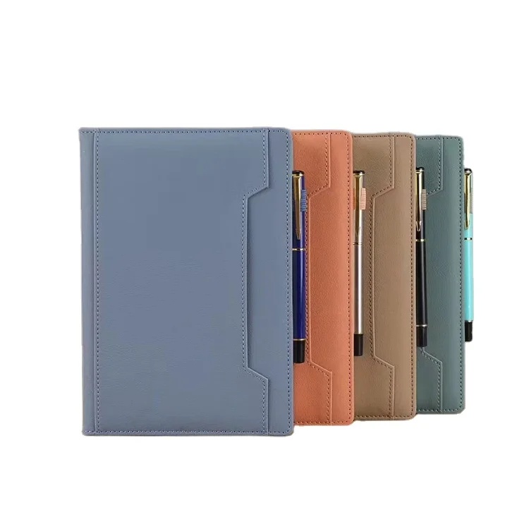 Pu Notebook Hardcover Leather Notebook Journal With Pen And Pocket ...
