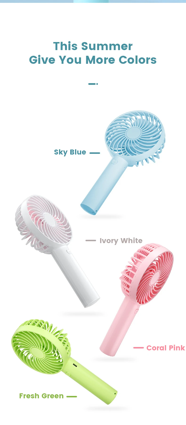 LP Portable USB Handheld Fan - Perfect for Summer Cooling