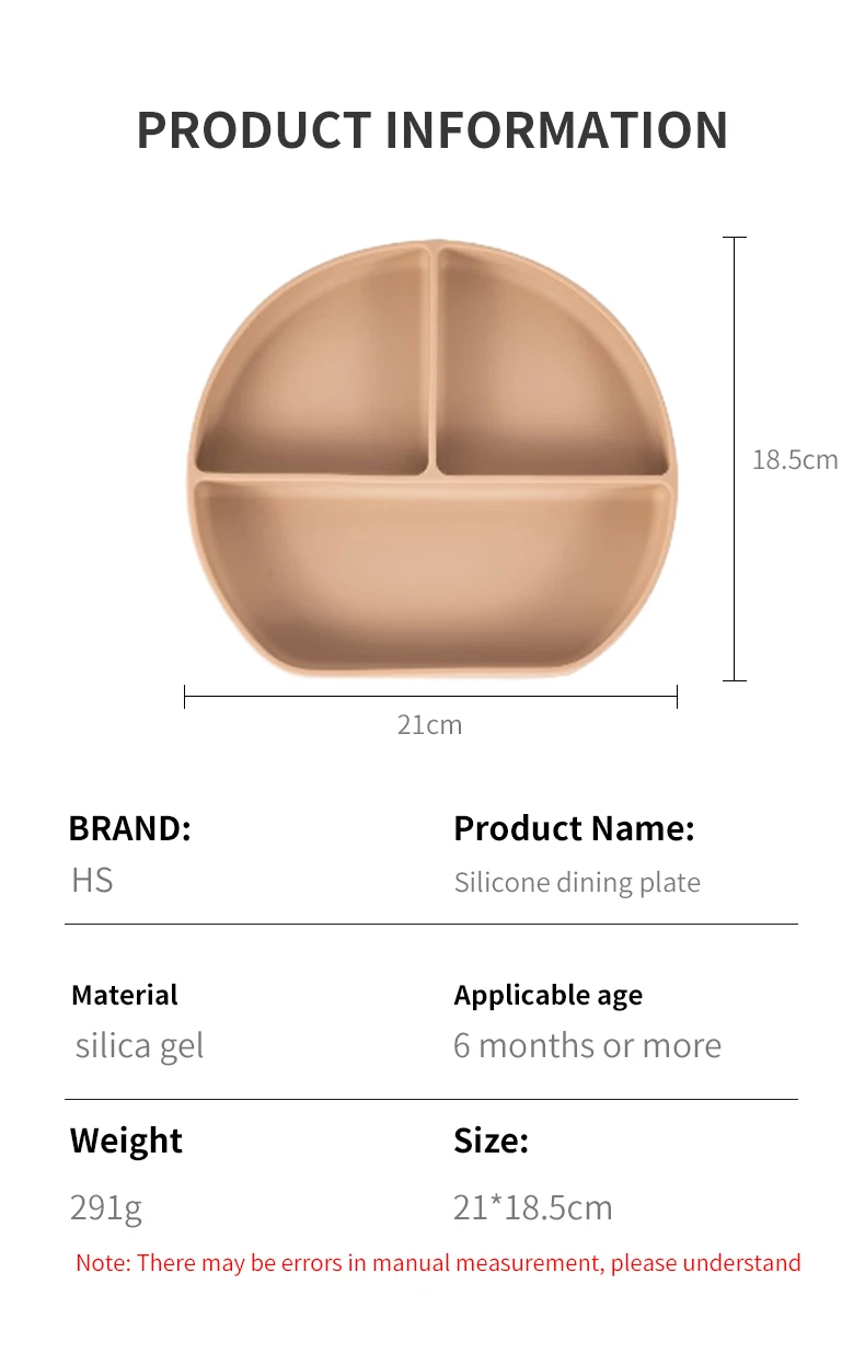 100% Bpa Free Silicone Kids Dinner Plate Baby Plates Tableware Baby 3 ...