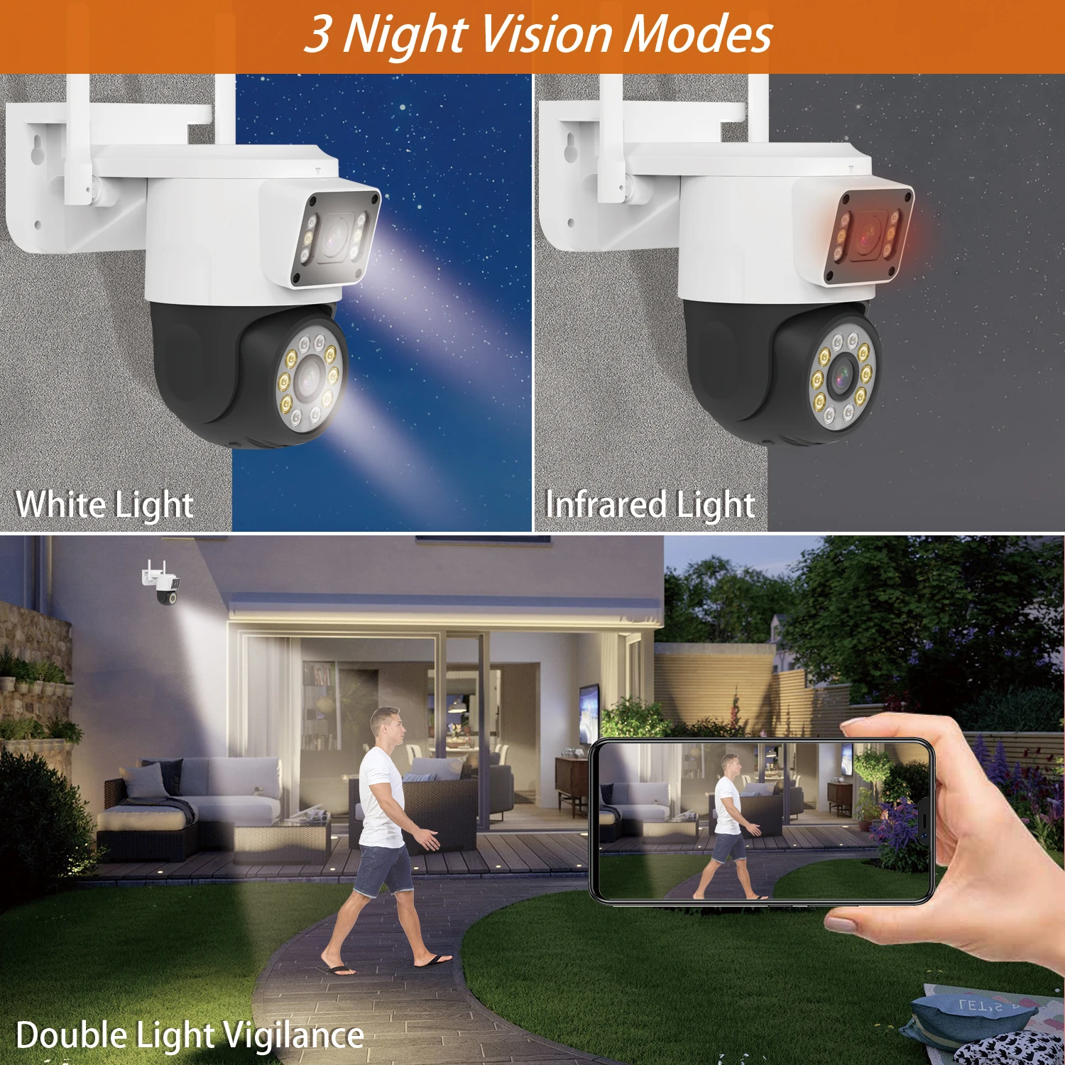 4mp Smart Wifi Ptz Camera Outdoor Detect Two Way Audio H.265 Home Cctv ...