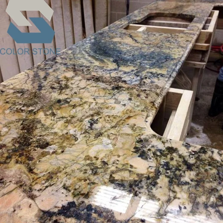Natural Blue Quartzite Azurite Granite Slabs Customized Size Wall ...