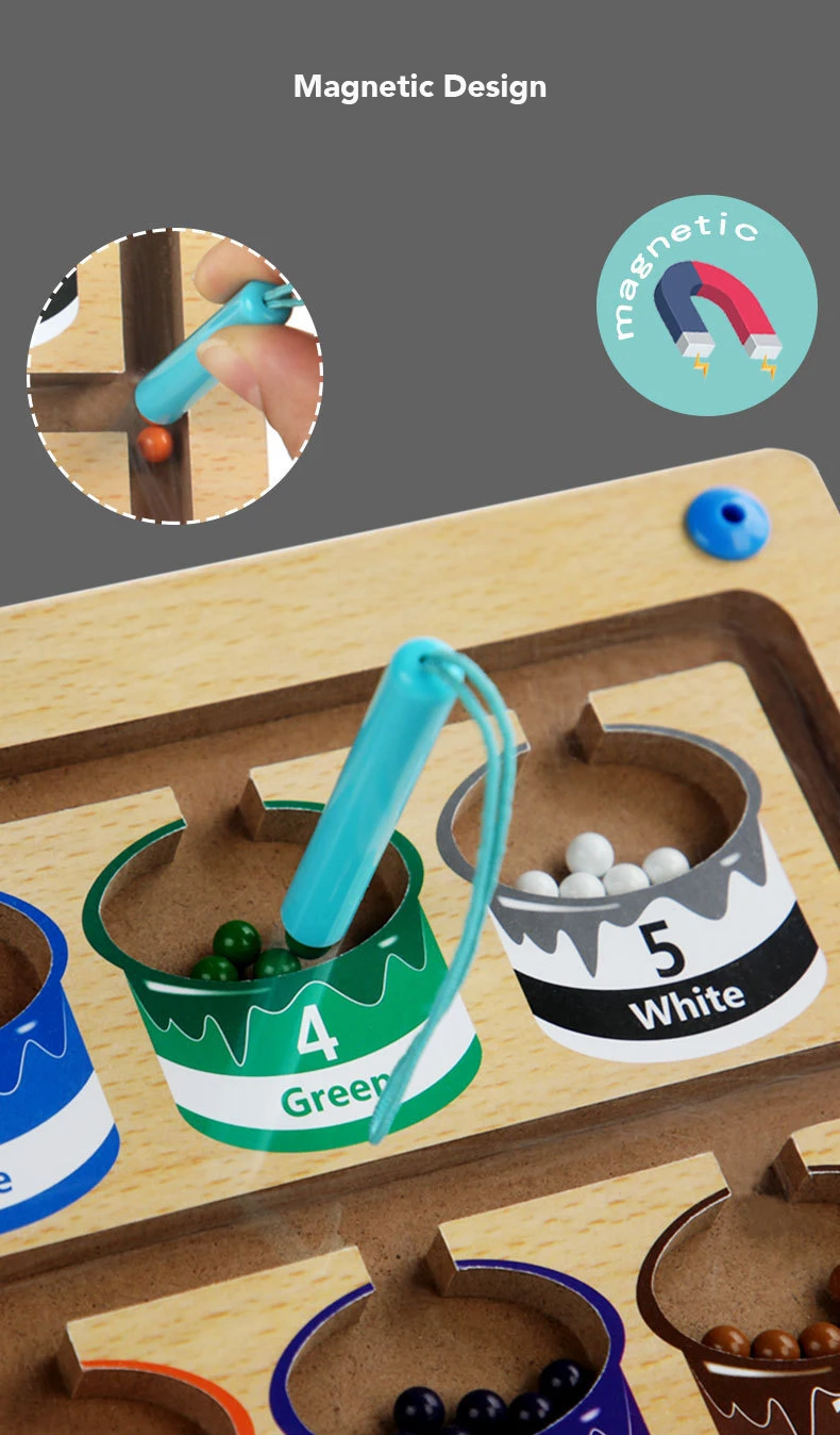 Pt Custom Logo Magnetic Maze Educational Wooden Activity Board Maze ...