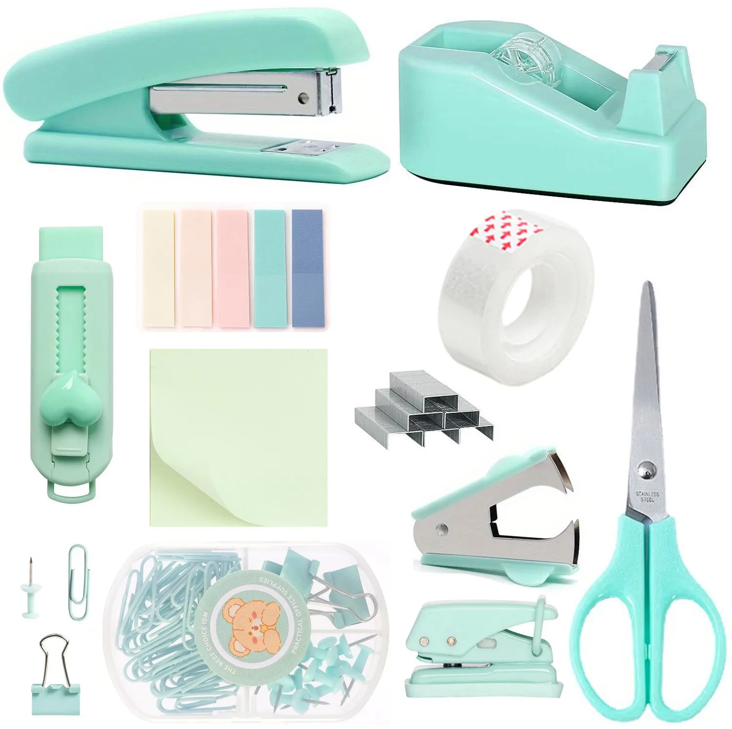 Macaron Color Stationery Set - 12 Pieces of Office Essentials