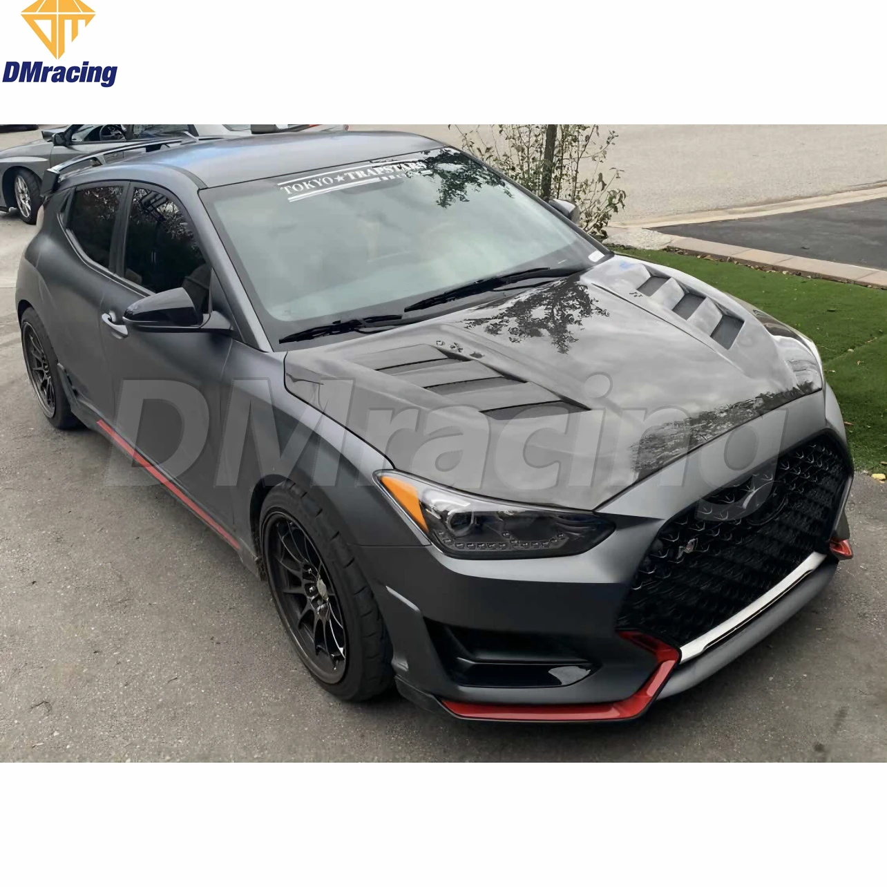 AMS STYLE CARBON FIBER HOOD BONNET for HYUNDAI VELOSTER 2017-2022 ...
