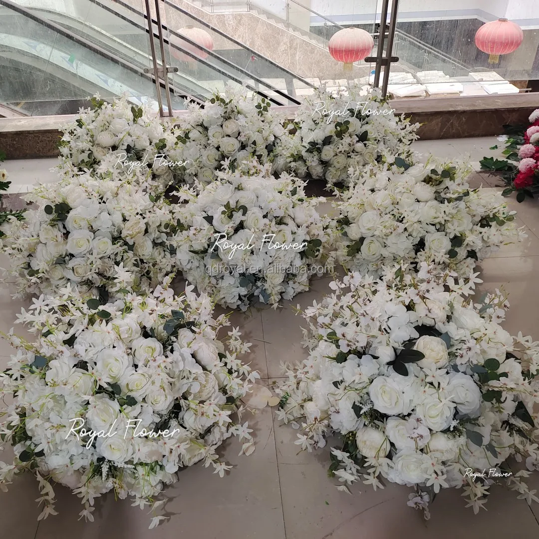 Artificial White Rose Flowers Ball Centerpieces Wedding Decoration ...