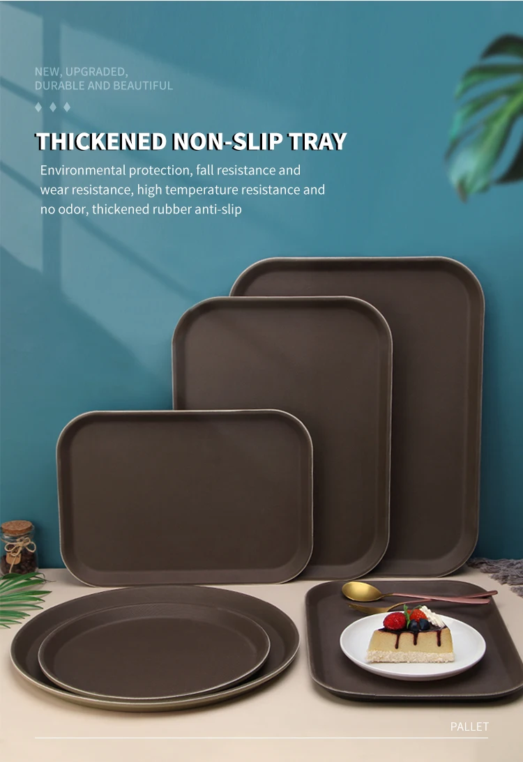 Non-Slip Rectangle Plastic Tray Fast Food Service Tray for Restaurant ...