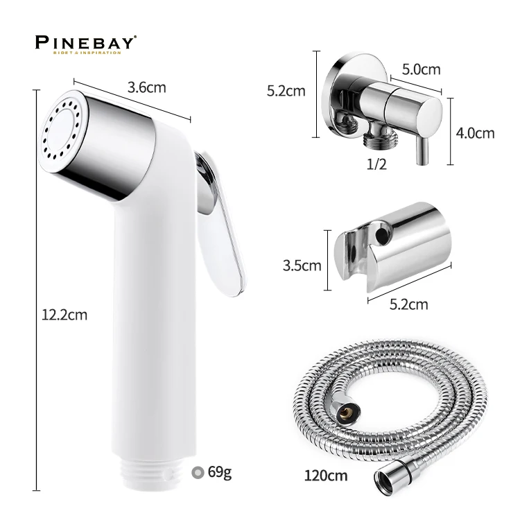 PINEBAY Modern High Pressure Saving Water Shattaf Seat ABS Plastic Wall ...