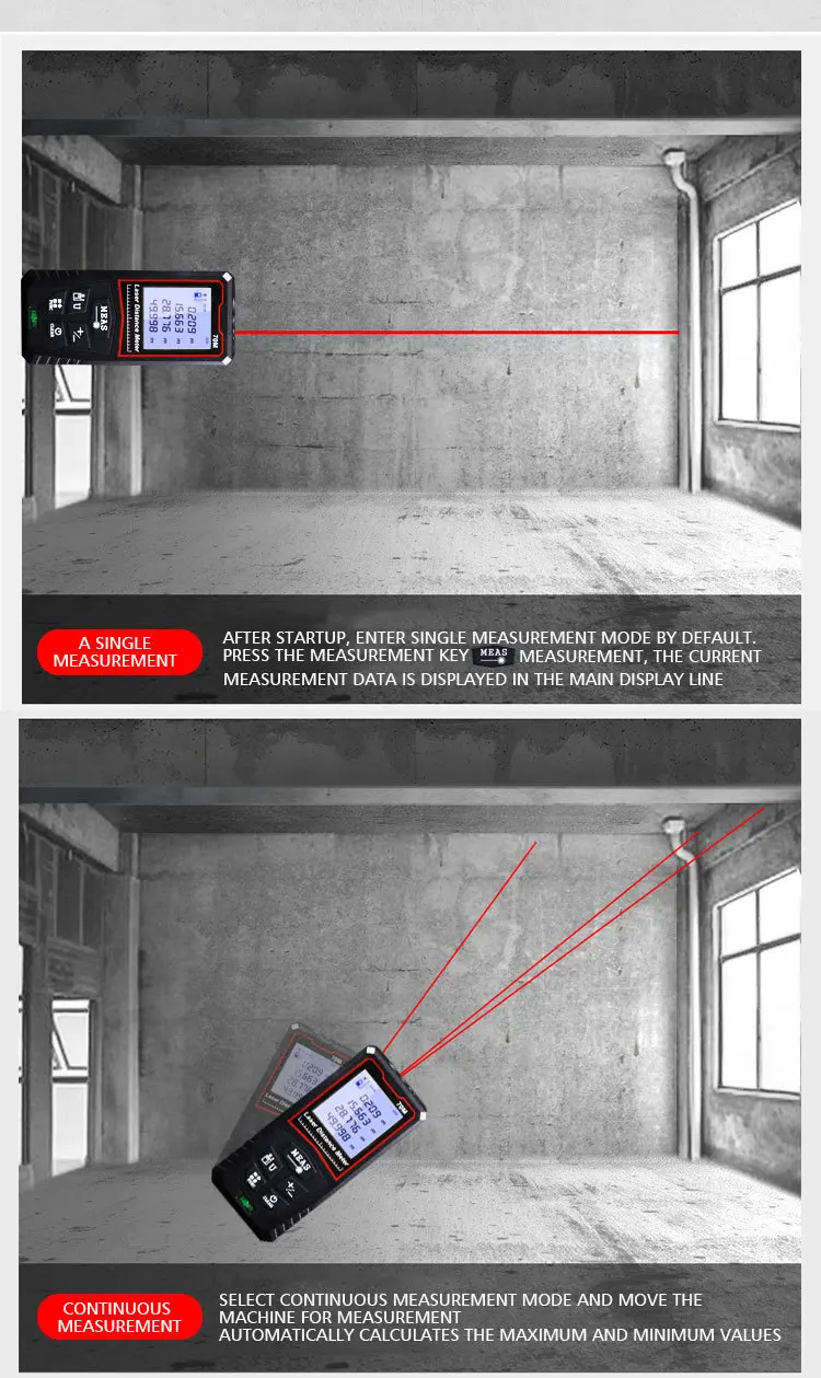 Rugged Laser Distance Meter 50m 70m 100m 120m Handheld Laser ...