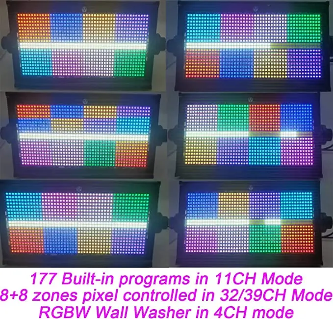 LED Stage Light DMX Control 1000w /3000w 8+8RGBW Full Color Led Strobe ...