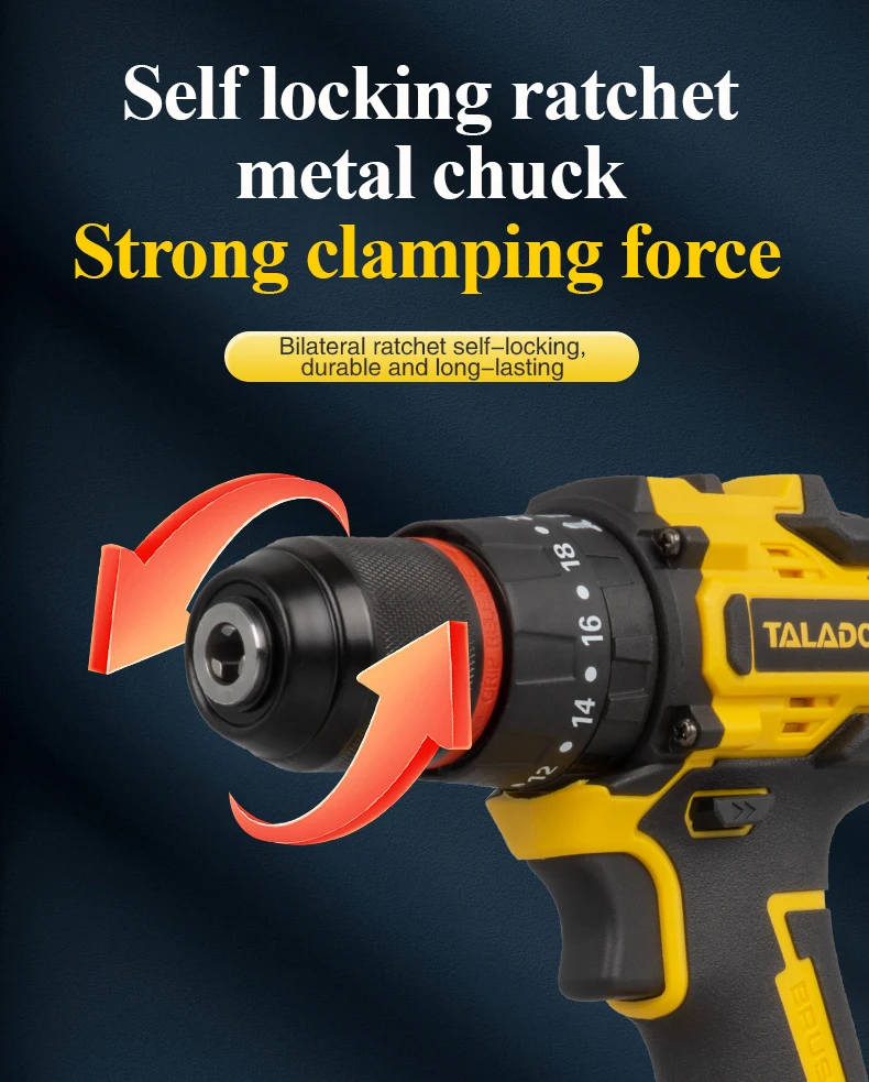 TALADO Cordless Drill 20v Battery - High Efficiency Tool
