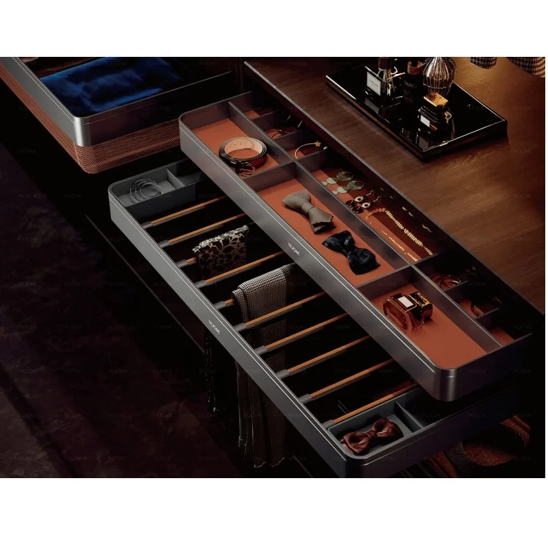 Luxury Bespoke Wardrobe Sliding Storage Pull Out Leather Wardrobe ...