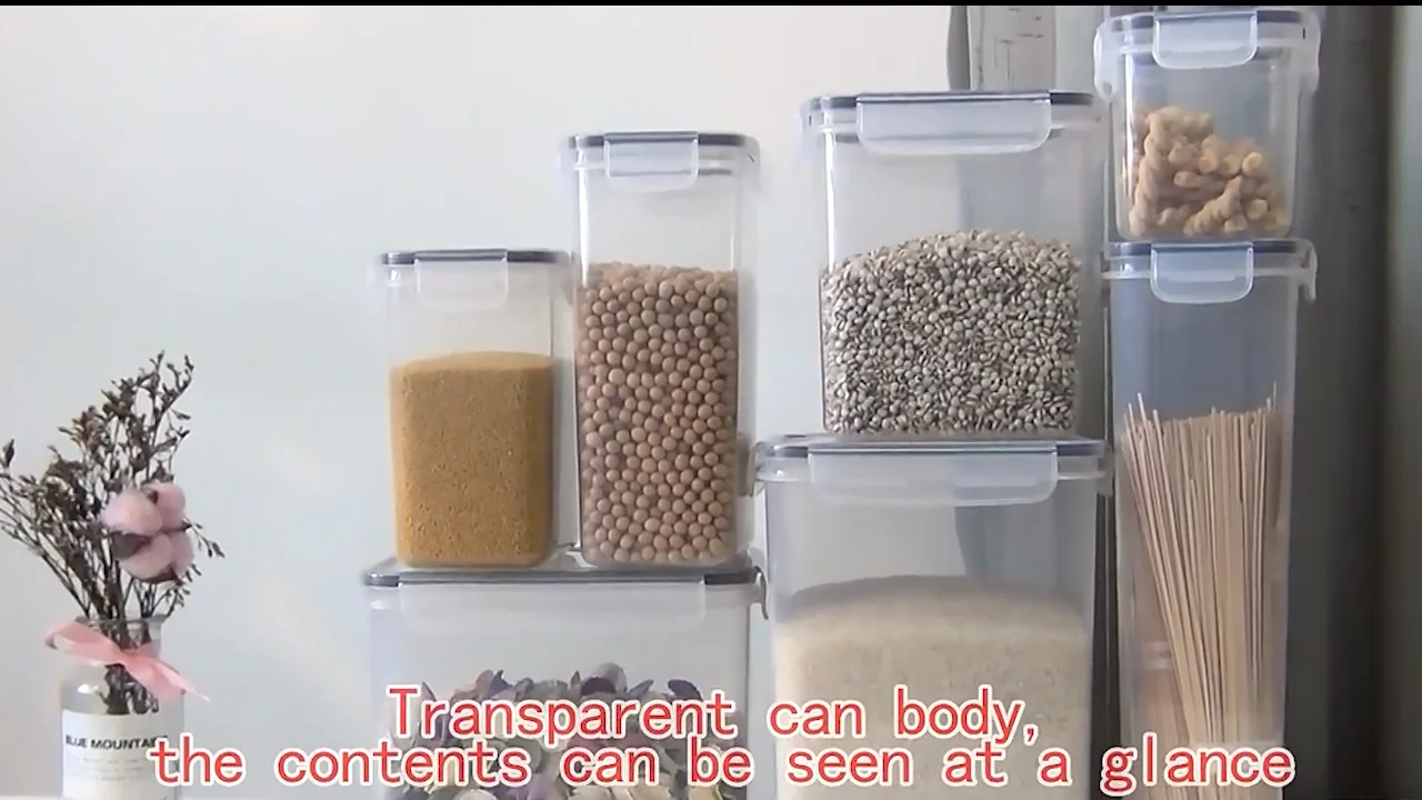 Plastic Food Storage Container Jar Set 7pcs Bpa Free Safe Leak-proof ...