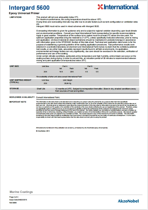 Akzonobel International Intergard 5600 Epoxy Universal Primer - Buy ...