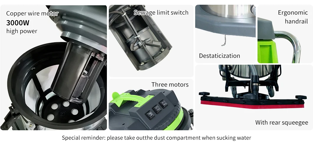 110L Wet and Dry Vacuum Cleaner Industrial Electric Heavy Duty Vacuum ...