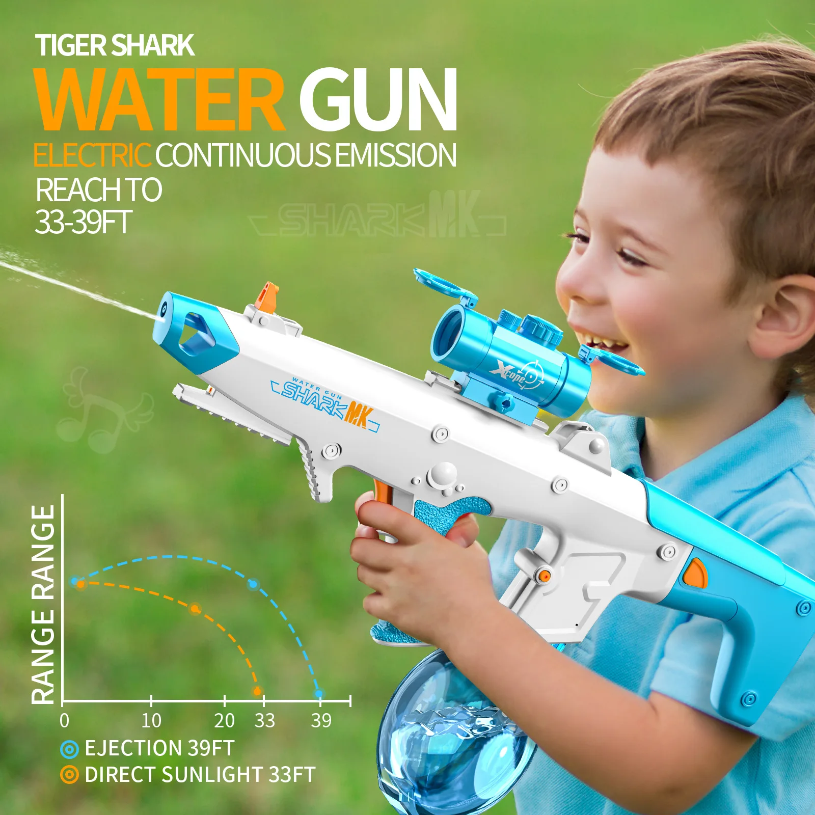 Shark Electric Water Gun - Fun & High Press Toy for Kids