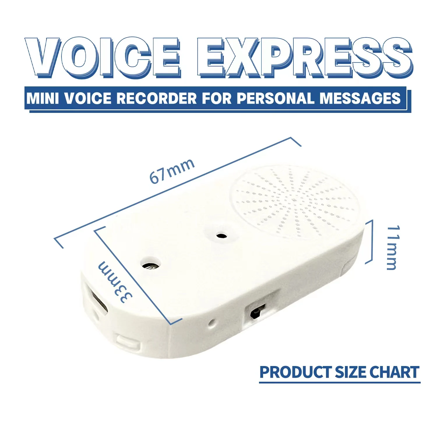 Mini Custom Sound 90s Press Button Direct Microphone Recording Voice ...