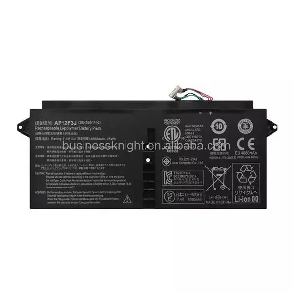7.6v 5000mah Black Ap12f3j Laptop Li-polymer Battery For Acer Aspire S7 ...